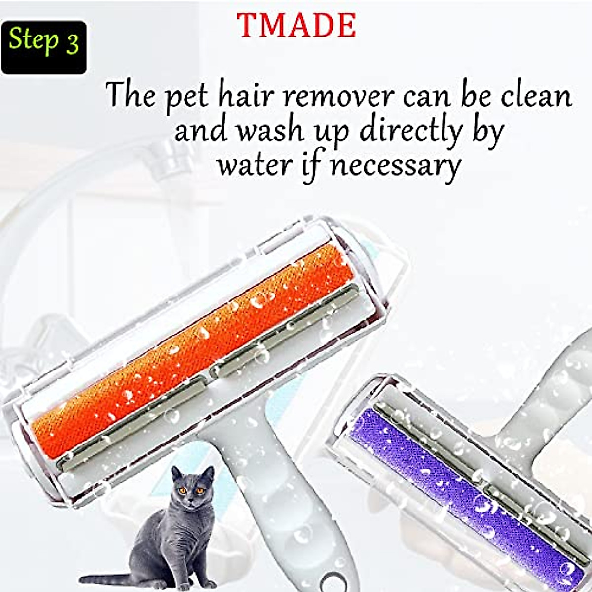 Pet Hair Remover Lint Roller - Reusable Cat and Dog Hair Removers, for Furniture, Couch, Carpet, Clothes, Car Seats, Bedding, Portable Multi-Surface, Upgraded, Rollers, Fur Removal Tool | by TMADE