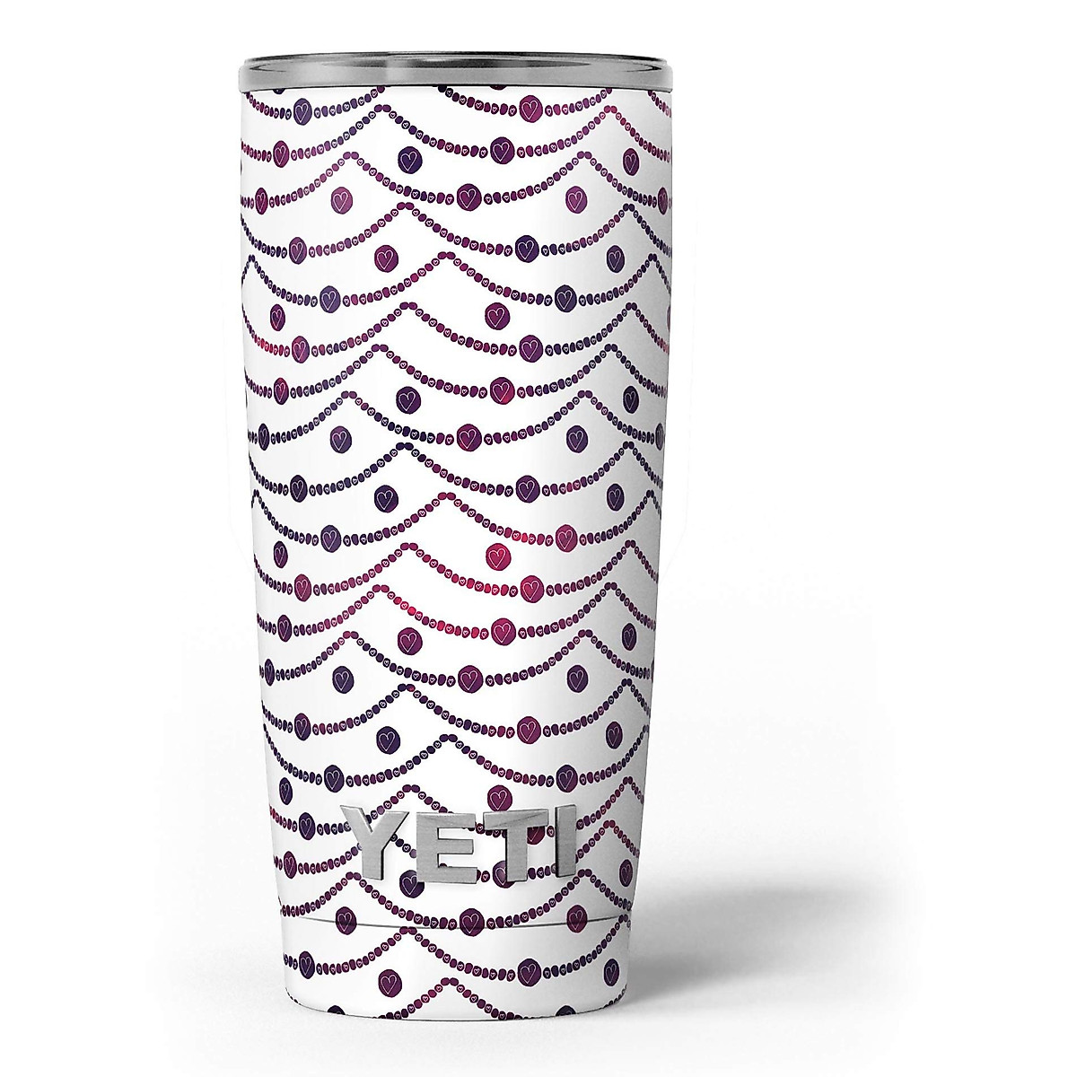 Design Skinz Polka Dot Powerlines with Mini Hearts - Skin Decal Vinyl Wrap Kit Compatible with The Yeti Rambler Cooler Tumbler Cups