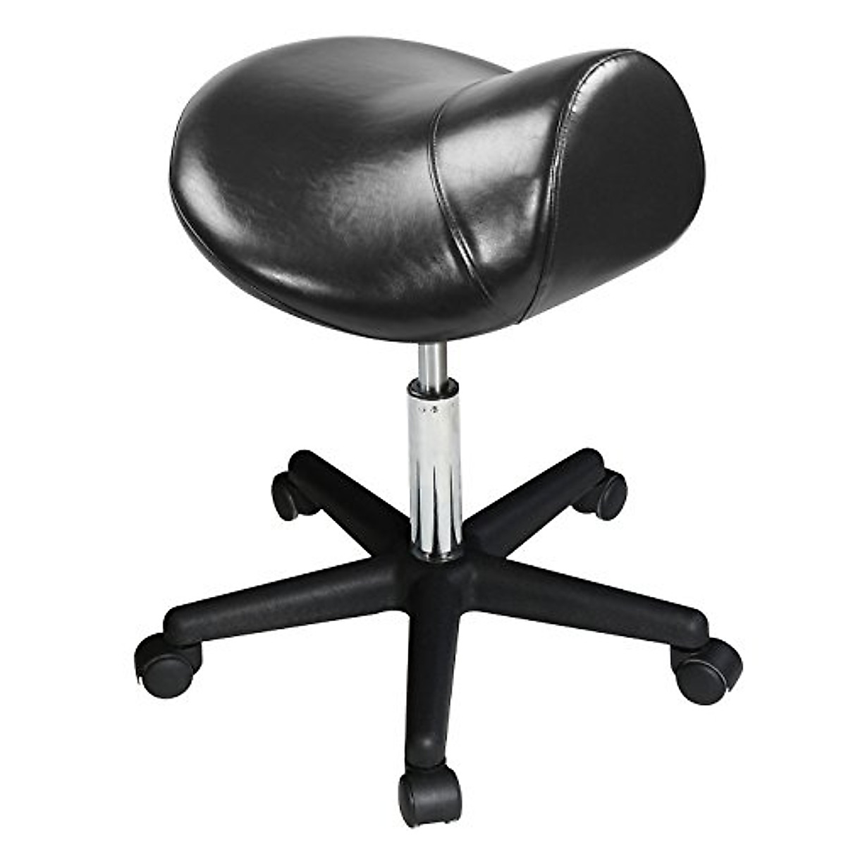 Master Massage Ergonomic Swivel Saddle Rolling Hydraulic Stool in Black for Clinic,spas,Salons,Home,Office (91557V)