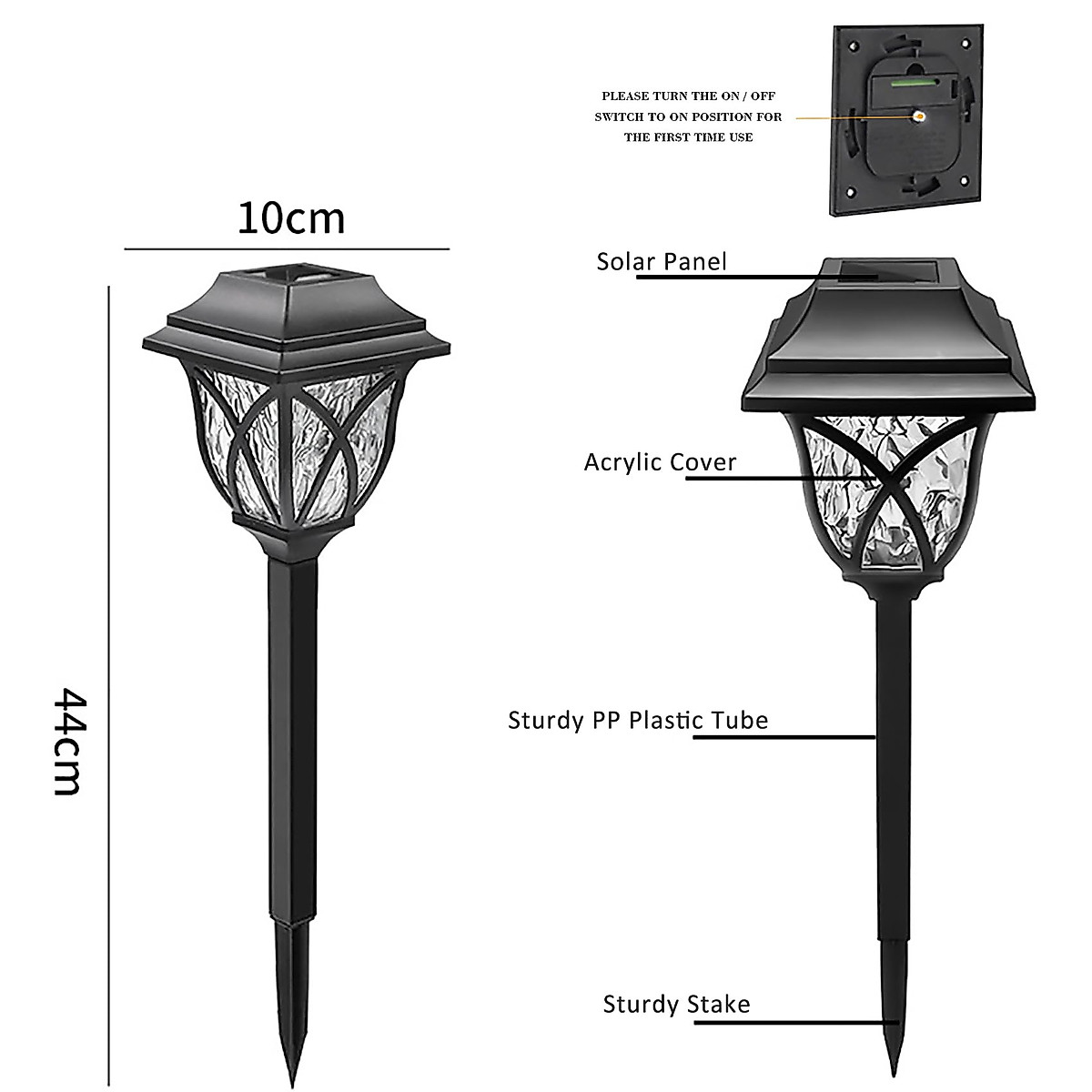keeda Solar Pathway Lights Outdoor Waterproof Modern Style Design Solar Landscape Light for Outside Garden Yard Walkway Sidewalk Driveway (Multicolor, Pack of 4)