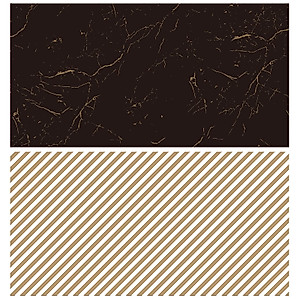 WRAPAHOLIC Reversible Wrapping Paper - Mini Roll - 17 Inch X 33 Feet - Black and Gold Marble Design, Perfect for Birthday, Holiday, Father's Day, Baby Shower