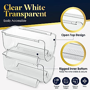 Homeries Wine & Water Bottle Organizer Holder Stackable Wine Rack for Kitchen Countertops, Table Top, Pantry, Fridge, Bars – Acrylic, Free Standing Wine Shelf – Holds Beer, Pop, Soda & Cans (4 Racks)