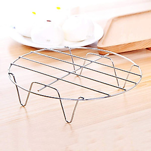 Cooking Rack Round, 9-Inch Stainless Steel Round Rack for cooking Cooling Steaming Baking, Fit Air Fryer Stockpot Instant Pot Pressure Cooker, 2 PACK -Oven & Dishwasher Safe