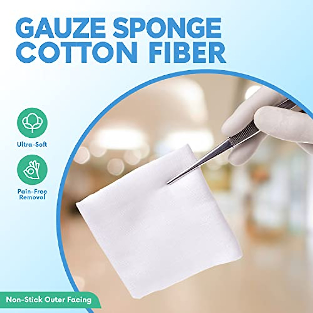 HEALQU Gauze Pads, 2"x2" Pack of 200, 8 Ply - Non-Sterile Woven Surgical Sponges for Wound Dressing, Debridement, Cleaning, Prepping - Medical Gauze Sponges,