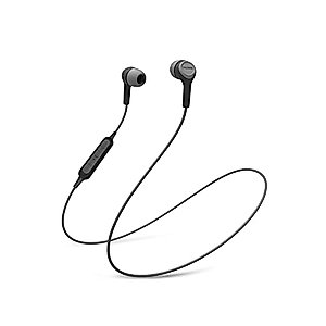 Koss BT115i Wireless Bluetooth Earbuds, In-Line Microphone, Volume Control and Touch Remote, Sweat Resistant, Dark Grey and Black