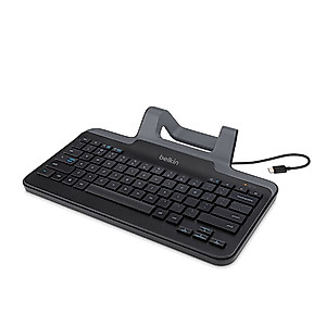 Belkin Wired Keyboard Stand For Chrome OS - Tablet Stand for Acer Chromebook Tab 10 - Works With Chrome OS Devices With USB C - Wired Keyboard Stand w/ Full Size Keycaps - Keyboard Tray - Black