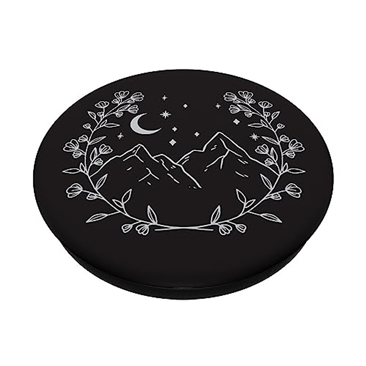Ghost White - Boho Floral Moon Mountain PopSockets Swappable PopGrip