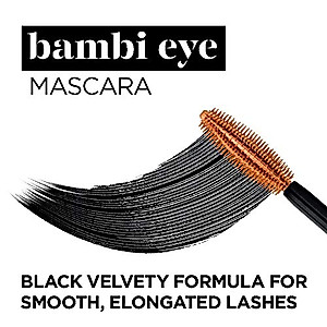 L'Oreal Paris Makeup Bambi Eye Mascara, Lasting Volume, Length & Lift, Doe-eye Definition, No Clumping, Washable, Blackest Black 0.21 Fl Oz