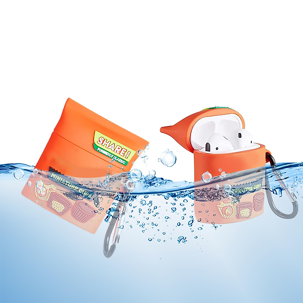 Compatible with Airpods Case, Cool Lovely Cute 3D Cartoon Funny Airpods Cover, Soft Silicone Protective Shockproof Charging Case Compatible with Airpods 2 & 1 Covers Cases