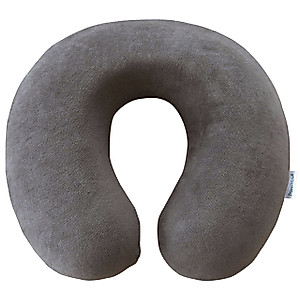 TravelMate Memory Foam Neck Pillow - Adjustable Thickness for Best Comfort, Grey