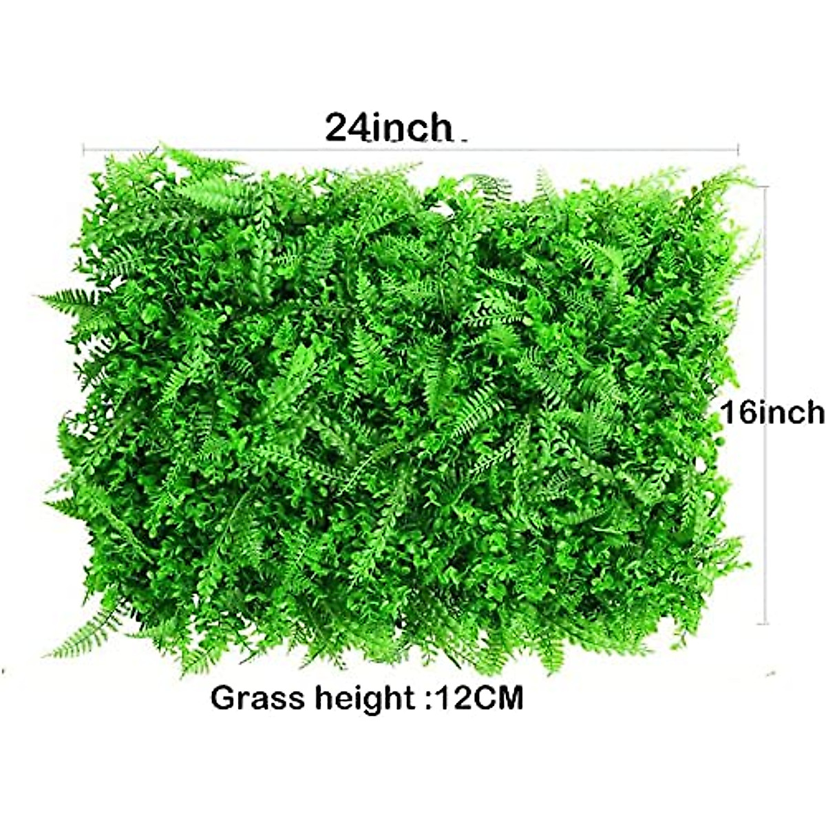 Baoz 12 PCS Artificial Grass Wall Panel 24"x16" Boxwood Hedges Wall Panels 32 Sq.ft Faux Greenery Plant Wall Backdrop Garden Greenery Privacy Fence Screen for Outdoor Indoor Backyard Wedding Decor