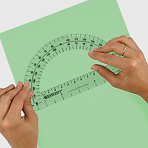 Westcott 6-Inch Plastic 180 Degree Protractor, Clear