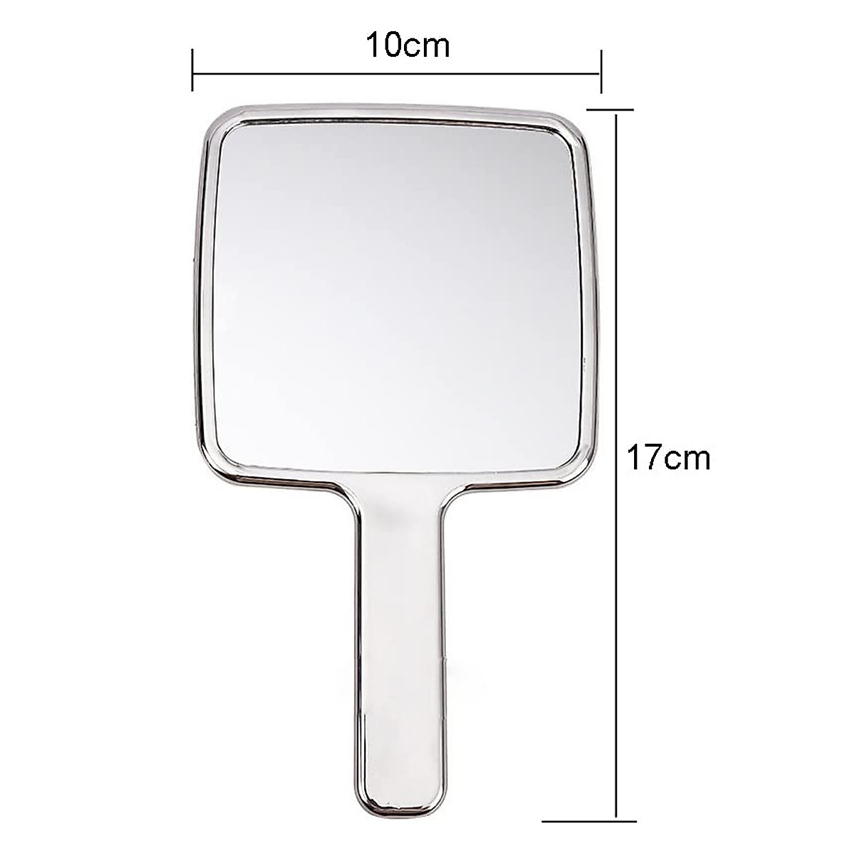 lasenersm 1 Piece Hand Mirror with Handle Square Hand Held Mirror for Makeup Hairdressing Handheld Mirror with Handle Stylish Hand Mirror for Women for Home Hair Salon Use, 3.9 x 6.7 Inches