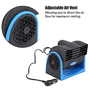 12V Car Auto Cooling Fan, Car Vehicle Electric Cooling Fan Auto Mini Adjustable Speed Silent Air Cooler