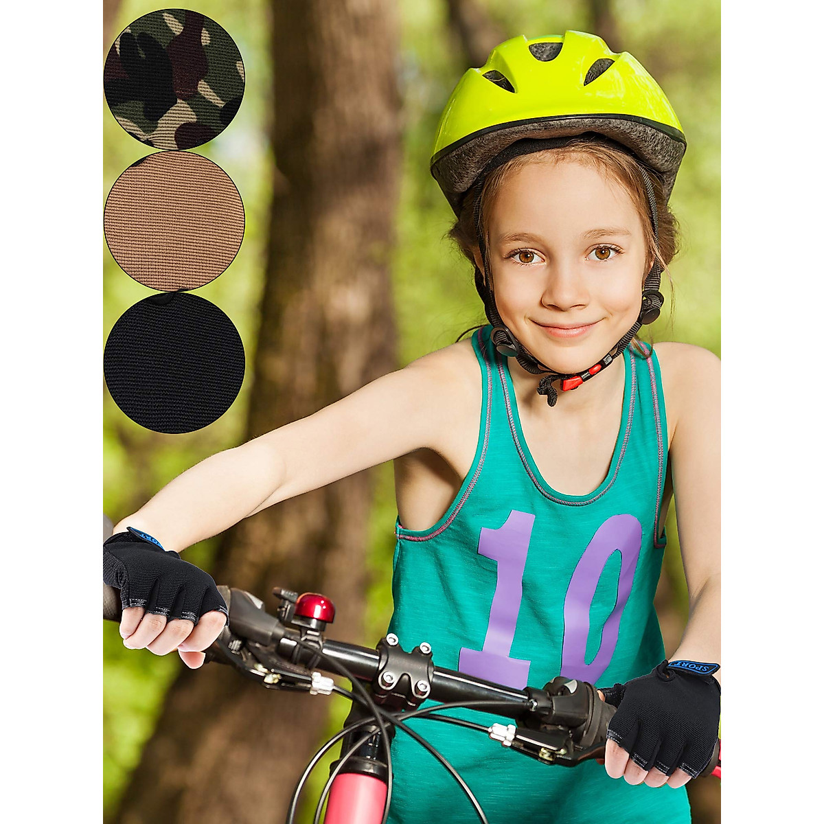 3 Pairs Kids Half Finger Gloves Sport Gloves Non-Slip Gel Gloves for Children Cycling Riding Biking (Cool, 3-5 Years)