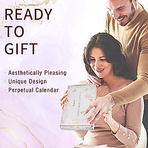 Yuseful Acrylic Desk Calendar - Perpetual Calendar with DIY Planner Magnets - Unique Gifts for Women, Desk Decorations for Women Office, Desk Accessories Aesthetic, Cute Desk Decor(White)