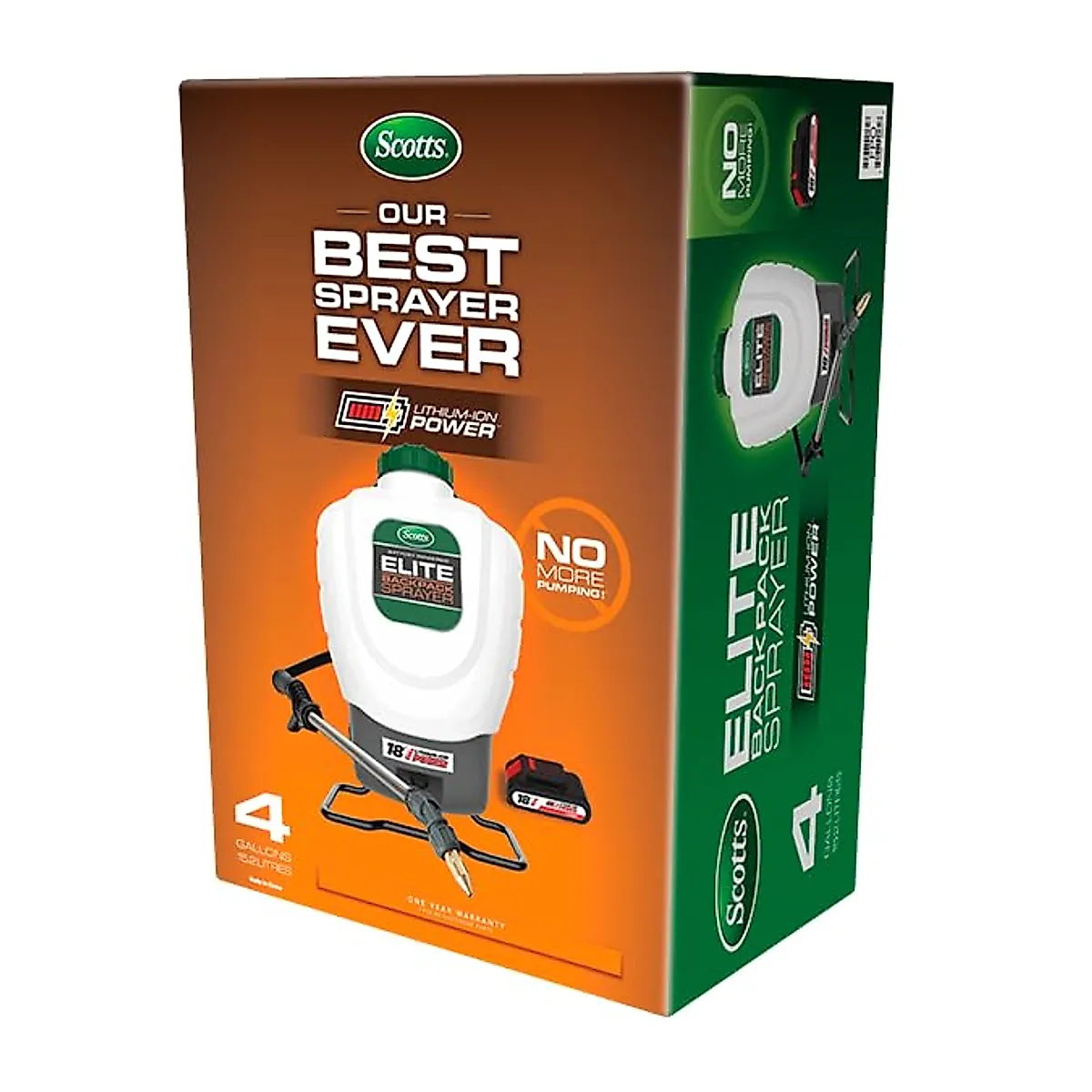 Scotts Elite 18V Lithium-Ion Powered Backpack 4 Gallon Sprayer for Lawn and Garden