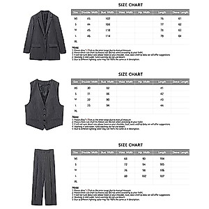 Women Side Pockets Pinstripe Straight Pants Vintage High Waist Zipper Fly Female Trousers S