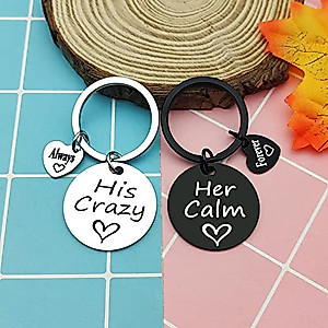 Funny Couple Gift for Boyfriend Girlfriend Anniversary Keychain Gift Relationship Gifts for Couples Keyring Jewelry to Husband Fiance Present from Wife Fiancee Valentine Birthday Anniversary