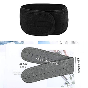 LADES Facial Spa Headband - Makeup Shower Bath Wrap Sport Headband Terry Cloth Adjustable Stretch Towel with Magic Tape