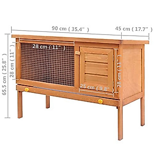 vidaXL Rabbit Hutch, Bunny Cage with Pull Out Tray, Rabbit Enclosure for Indoor and Outdoor, Pet House for Small Animals, Solid Pine Wood
