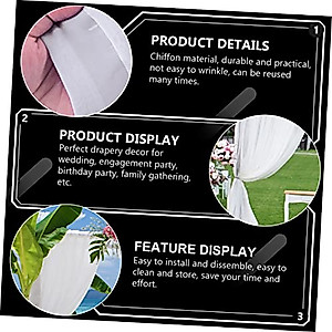 DECHOUS 1pc Chiffon Backdrop Curtain Wedding Backdrop Curtain Macrame Curtain Background Drapery Arches for Weddings White Wedding Dresses for Bride White Decor Wedding Background Drapery