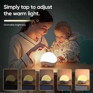 bonoch Baby Sound Machine, Night Light, OK-to-Wake Clock, Time-to-Rise Sleep Trainer, White Noise Machine for Sleeping Baby, 25 Sounds for Kid Adult, Timer, Dimmable & APP & Voice Control with Alexa