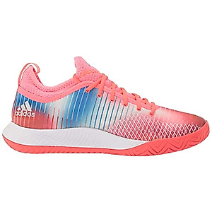 adidas womens Defiant Generation Tennis Shoe, Turbo/Silver Metallic/White, 8.5 US