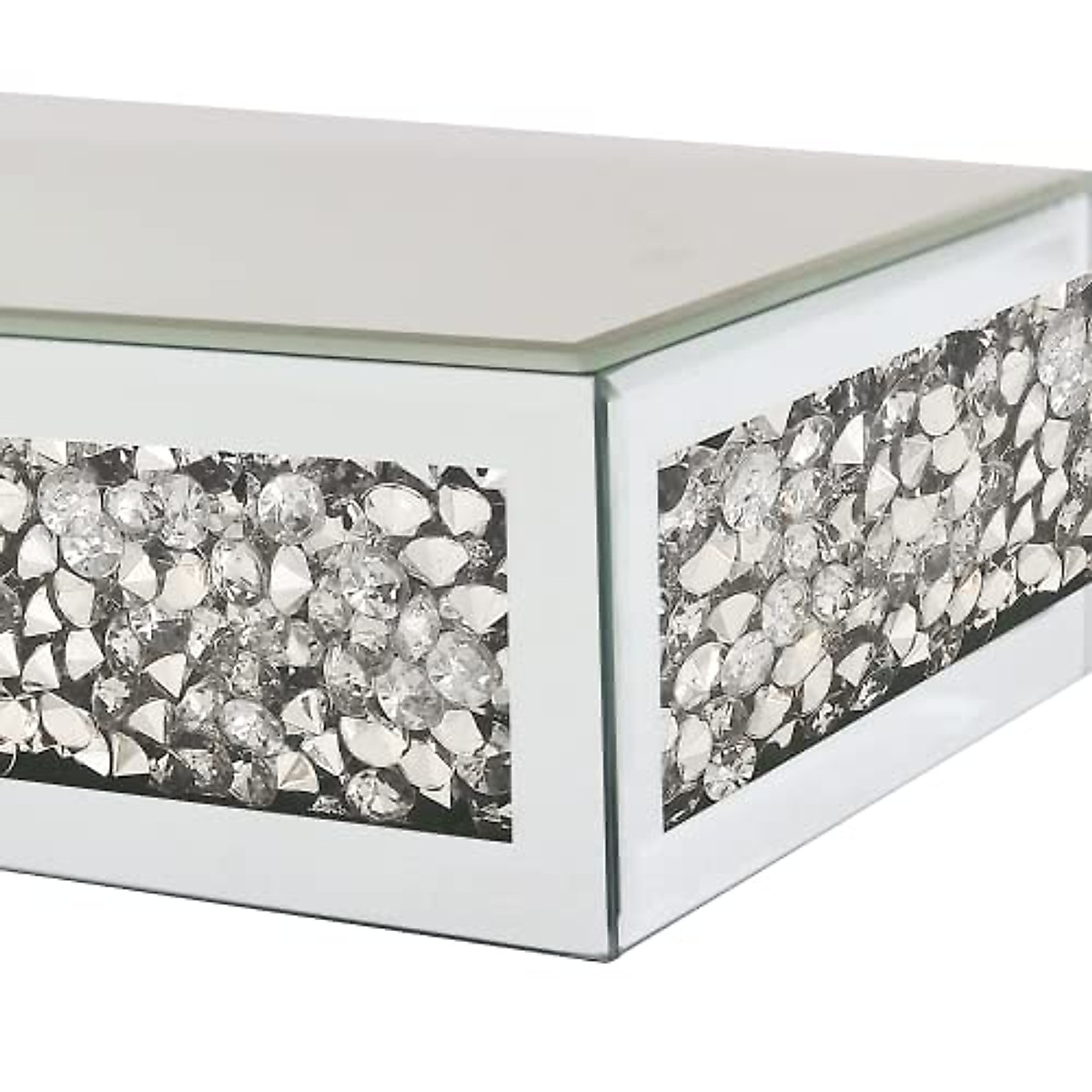 LXARTZJ Diamond Crystals Wall Rack Mirror Crushed Diamond Decorative Wall Shelf for Home Decoration Crystal Diamond Wall Art Decor Accent Piece Showcase