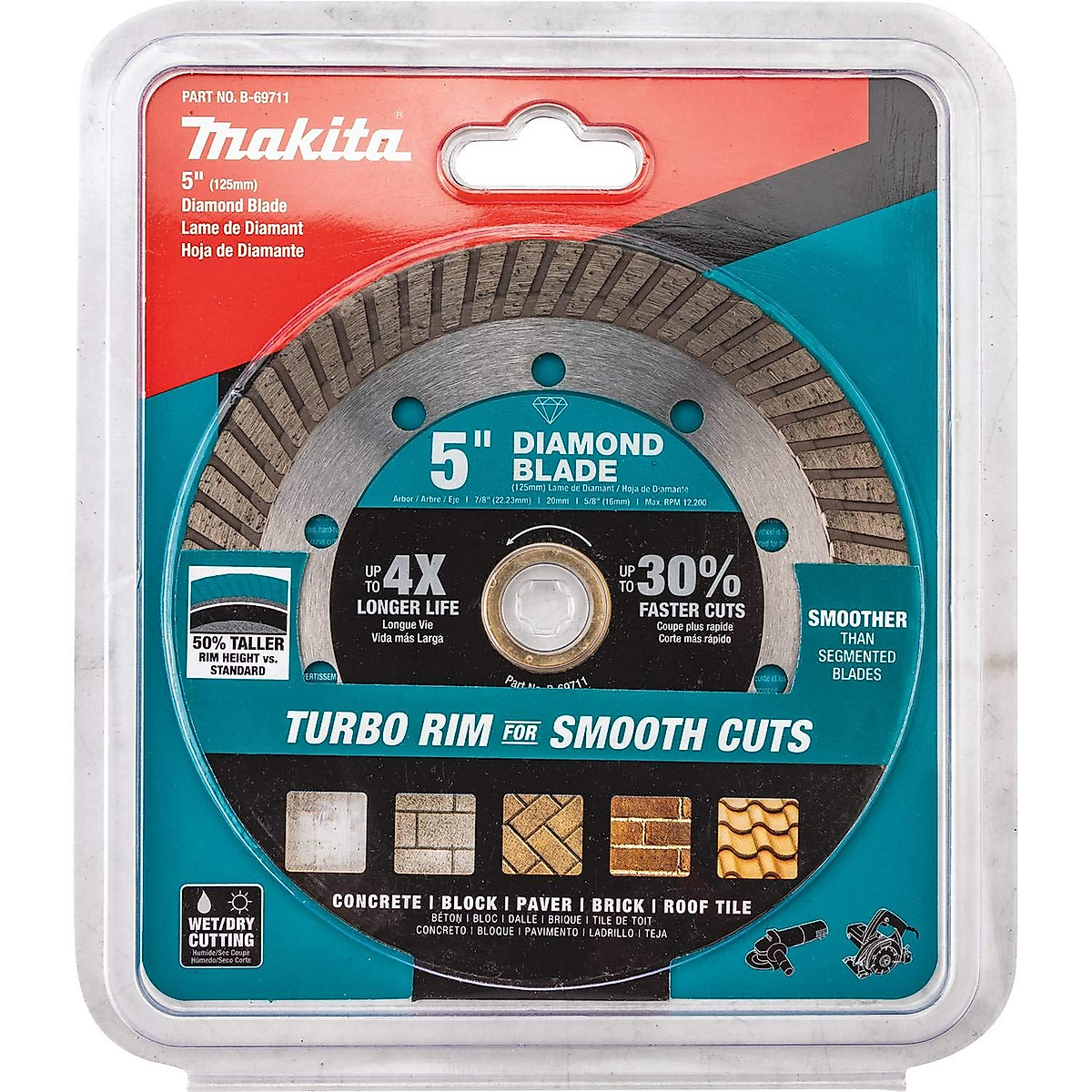 Makita B-69711 5" Diamond Blade, Turbo, General Purpose