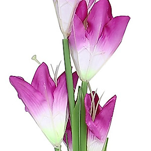 PBOHUZ Solar Flower Light-2Pcs Solar Power LED 4 Heads Calla Flower Night Lamp Light for Home Garden Lawn Decoration