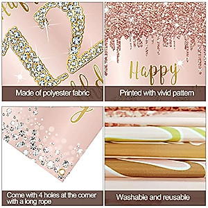 12th Birthday Door Banner Decorations for Girls, Pink Rose Gold Happy 12 Birthday Sign Door Cover Backdrop Party Supplies, Large 12 Year Old Birthday Poster Background Photo Booth Props Party Decor