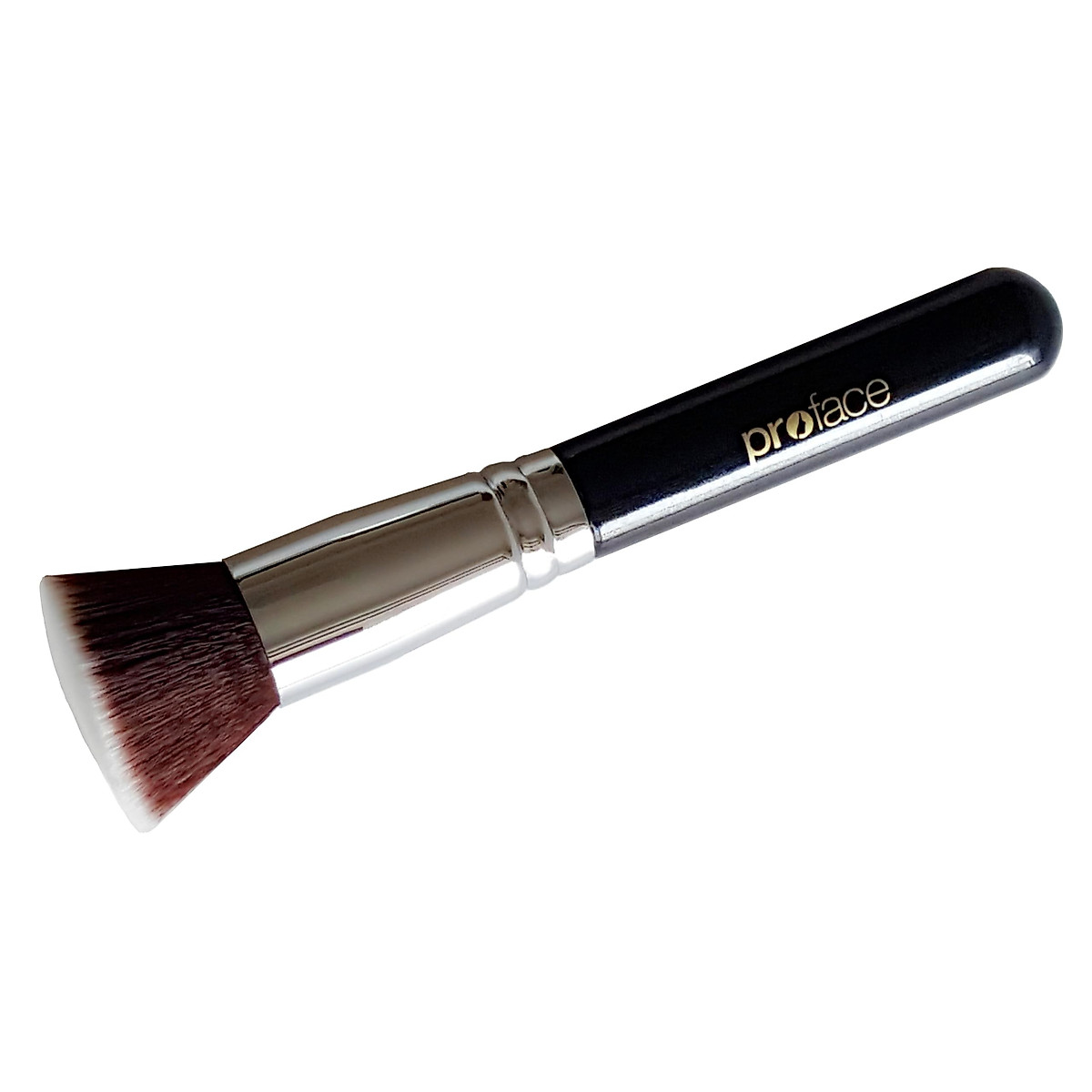 Mypreface Synthetic Blush and Bronzer Brush - Angled Kabuki Makeup Brush: Premium Foundation Brush Perfect for Face Contouring and Highlighting with Creams and Powders (Black)