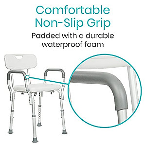 Vive Shower Chair with Arms & Back - Small, Narrow, Medical, Universal Bath Tub Transfer Bench - Safe Adjustable Handicap Stool for Inside Bathtub, Bathroom - Rotating Safety Sliding