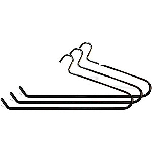 Oversized Chrome Quilt Hanger with Black Nonslip Vinyl Coating in 22" Length X 3/8" Thick, Box of 10