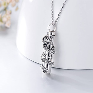CHENGHONG Cremation Jewelry for Ashes 925 Sterling Silver Dragon Urn Necklaces for Ashes Keepsake Necklace for Dragon Promise Memorial Jewelry Christmas Gifts for Women Men