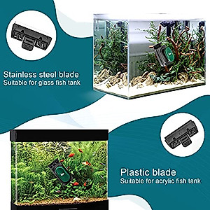 AQQA Magnetic Aquarium Cleaner Brush,Fish Tank Algae Cleaning Tool,Floating with Handle Scratch-Free,2 Detachable Scraper Suitable Glass and Acrylic Tank