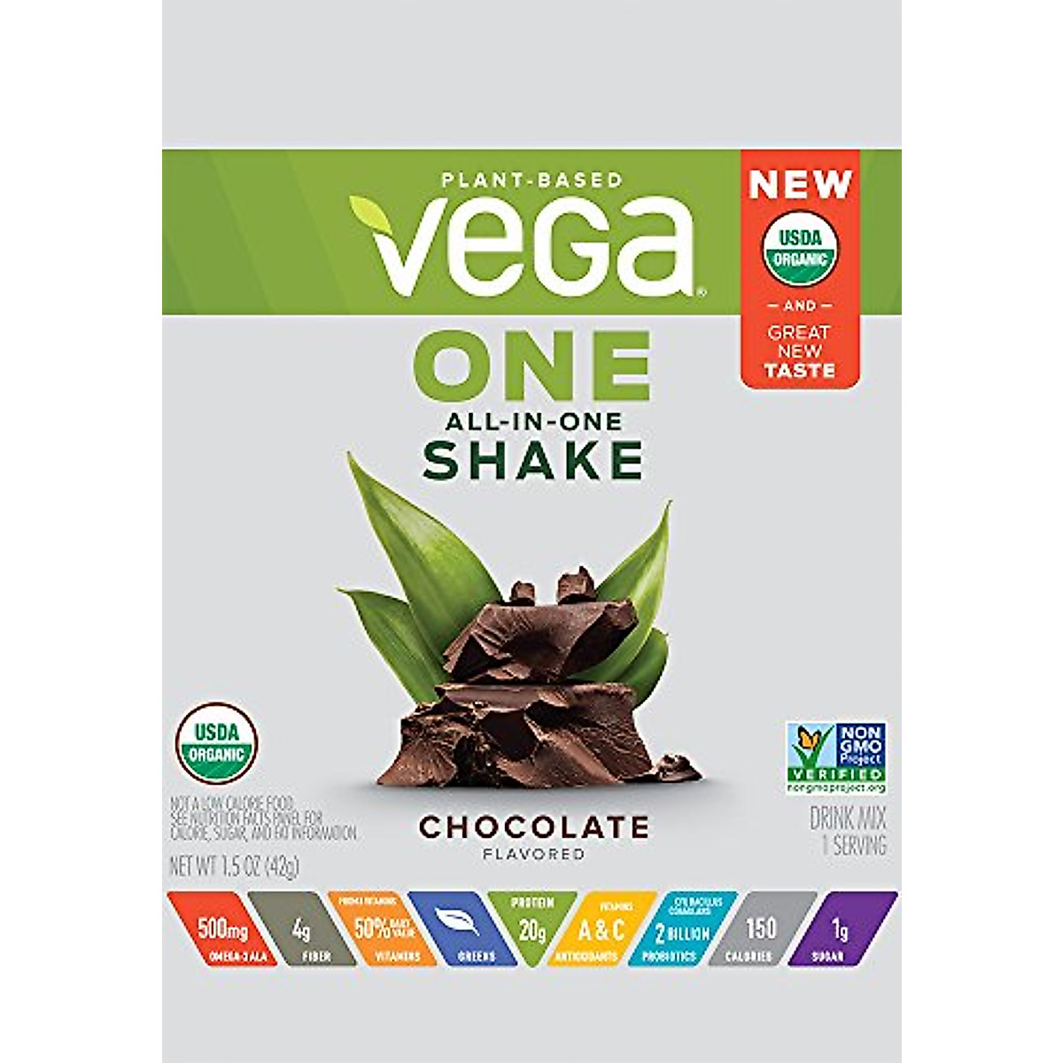 Vega One Organic Plant Protein Powder, Chocolate, 1.5 Ounce