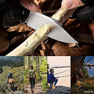 SENCUT Waxahachie Fixed Blade Knife, Full Tang Clip Point Satin 9Cr18MoV Blade with G10 Handle, Kydex Sheath, Waist T-clip for EDC Survival Hunting Camping Outdoor Everyday Carry SA11A