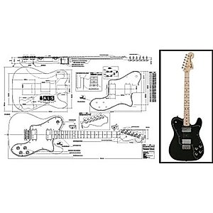 Plan of Fender Telecaster Deluxe Electric Guitar - Full Scale Print