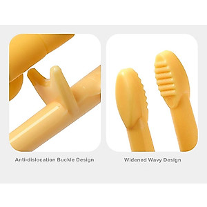 Goryeo Baby Training Chopsticks for Kids - Use Completely Harmless Material - Anti-Dislocation Buckle Design - Includes Portable Box (Yellow)