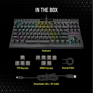 Corsair K70 RGB TKL CHAMPION SERIES Tenkeyless Mechanical Gaming Keyboard (CHERRY MX Silent Keyswitches: Linear and Quiet , PBT Double-Shot Keycaps, Per-Key RGB LED Backlighting) QWERTY NA, Black