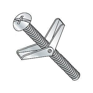 3/8" x 4" Toggle Bolts/Round Head/Combo Drive/Steel/Zinc/Anchor Size: 3/8" / Screw Size: 3/8-16 x 4 / Drill Bit/Hole Size: 7/8" (Carton: 25 pcs)