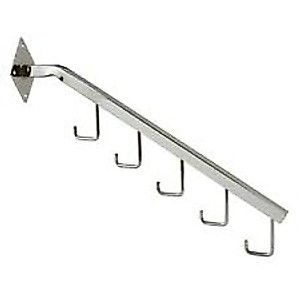 AchmadAnam 5 Hook Waterfall Hook, for Wall Mount System Square Tubing 18" L Chrome 1 Pc, for Clothes Hangers