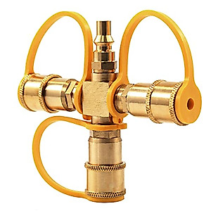 MENSI 250 Type 3 Way Splitter 1/4" Plug Propane Quick Connect for RV's Grill