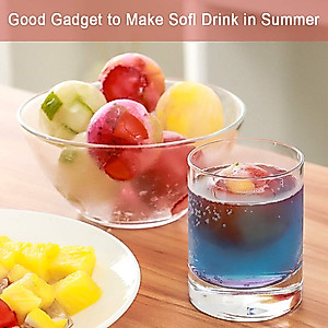 LiyuanQ Ice Cube Trays 2 Pack Large Silicon Ice Cubes Mold 2-Inch Ice Ball Maker Round Ice Mold with Funnel and Lid, Easy-Release, No Leakage, for Whiskey, Cocktail, Juice, Party (Black & Grey)