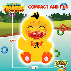 YoYa Toys Aqua Rings Duck Handheld Game for Kids - Retro Toys and Nostalgic Car Activities for Kids - Portable Road Trip Toys and Calming Travel Games - Great Duck Toys Gift and Party Favors