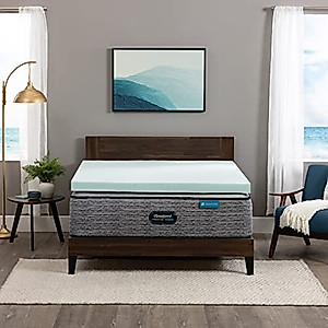 Beautyrest Thermagel Deluxe Cooling Pressure-Relieving Memory Foam Mattress Topper, Queen, 3-Inch, Blue