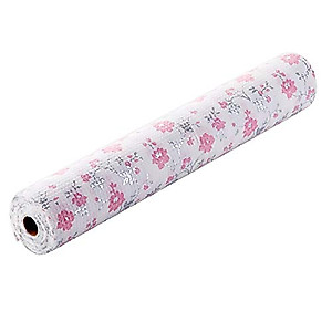 GLOW4U Decorative Floral Foam Non-Adhesive Shelf Liner for Drawer Refrigerator Kitchen Cabinets Pantry Cupboard Closet (Pink, 17.7x137 Inches)
