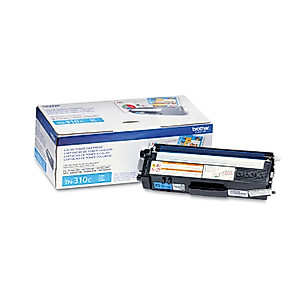 Brother Genuine Standard Yield Toner Cartridge, TN310C, Replacement Cyan Toner, Page Yield Up To 1,500 Pages, TN310